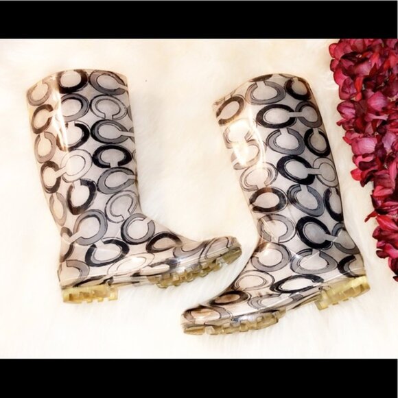 Coach | Shoes | Coach Rubber Rain Boots Designer | Poshmark